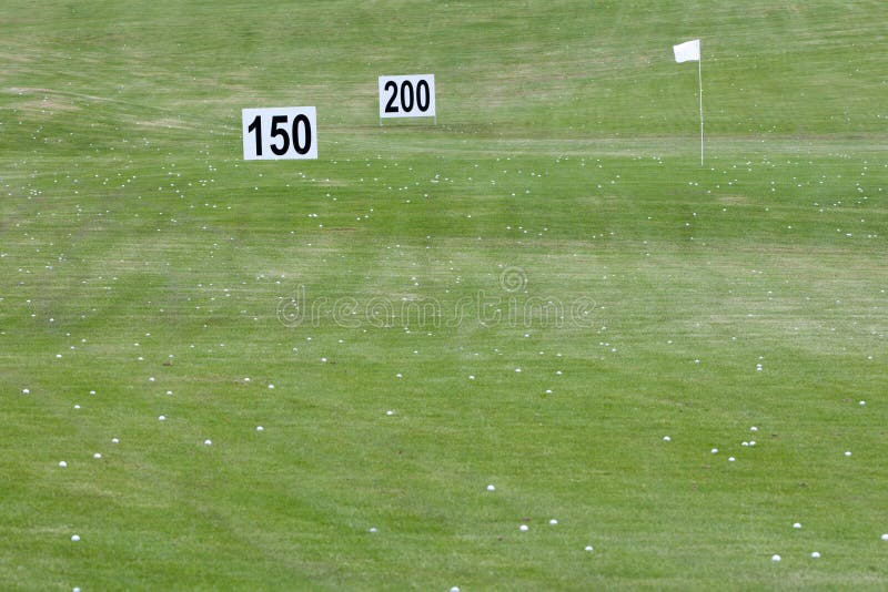 Golf Course with Distance Signs Stock Photo - Image of sports, leisure ...