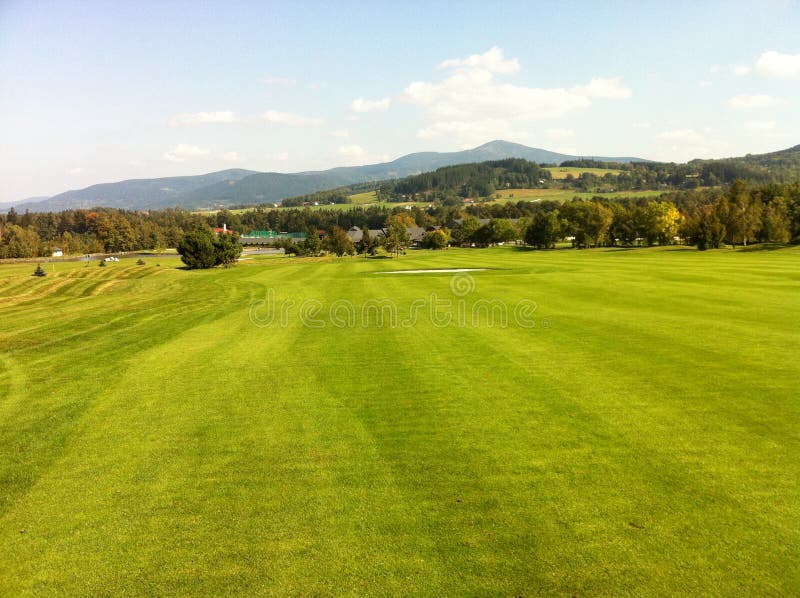 Golf Course with Dramatic Sky Stock Image - Image of dramatic, golf ...