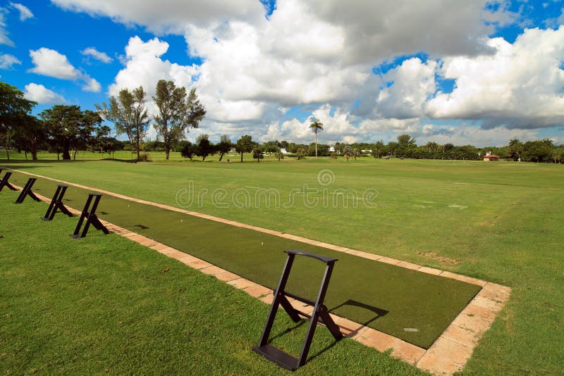 Golf Course Driving Range stock photo. Image of clouds - 14782884