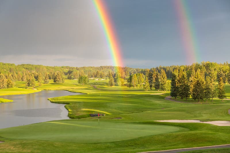 Golf Course Double Rainbow Stock Photos - Free & Royalty-Free Stock ...