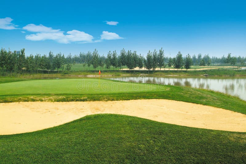 Golf Course stock image. Image of cliff, field, sand - 81590387