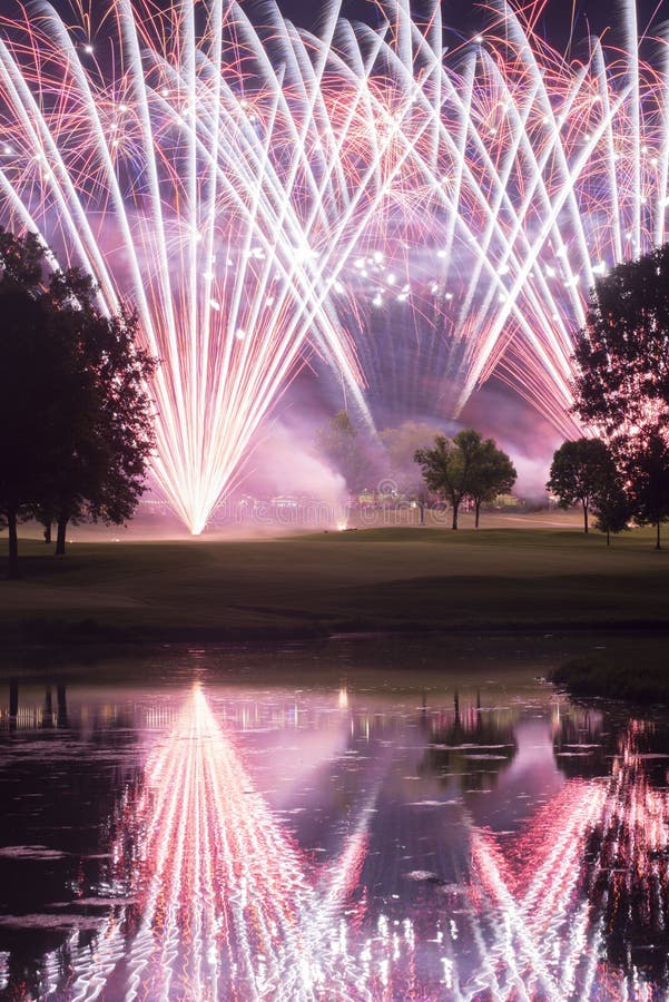 Golf Course Fireworks Display Stock Image - Image of patriotic, hazard ...