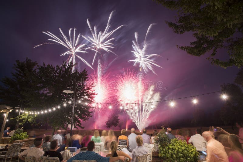 Golf Course Fireworks Display Editorial Stock Photo - Image of vivid ...