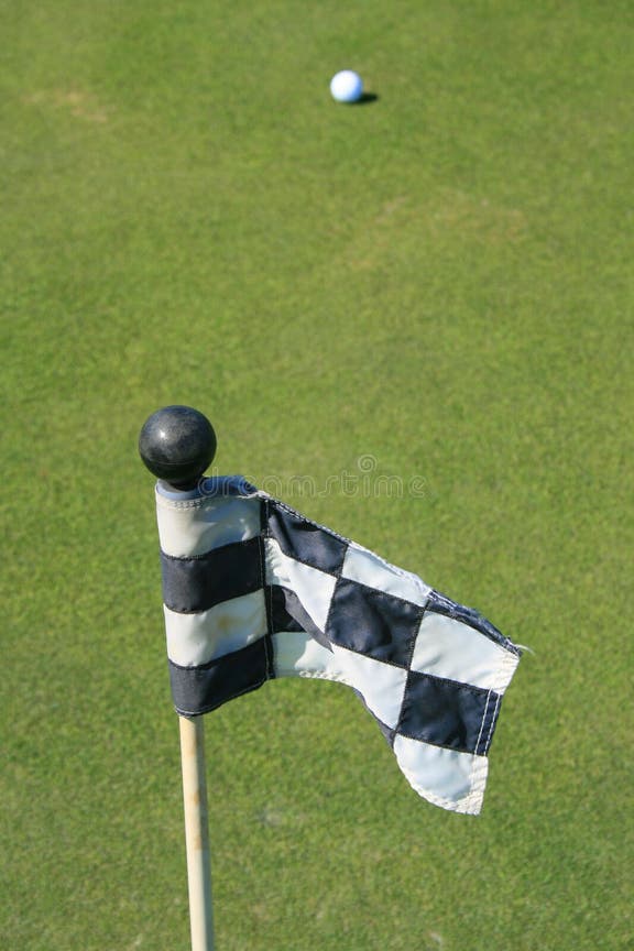 Golf Course Flag and a Golf Ball Stock Image - Image of holeinone ...