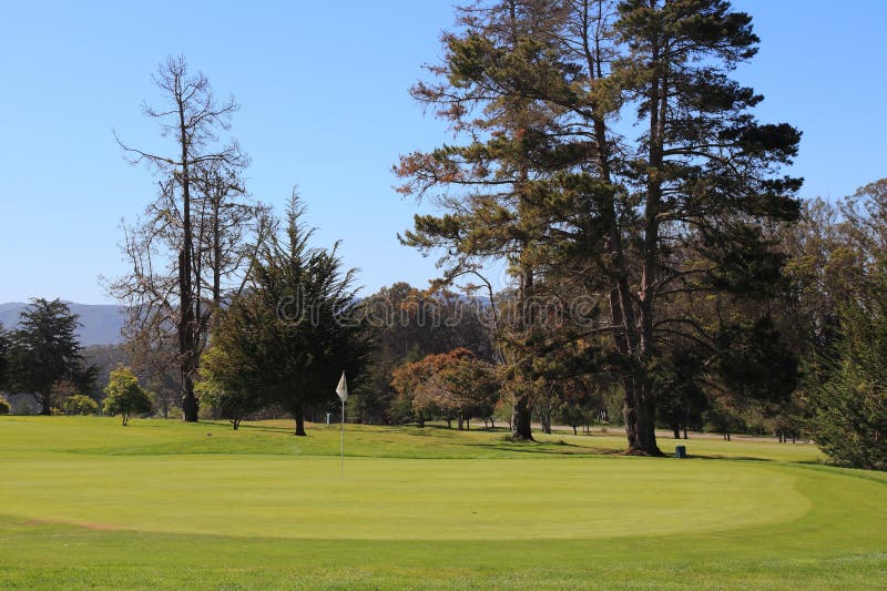 Golf Course Green in California Stock Photo - Image of country ...