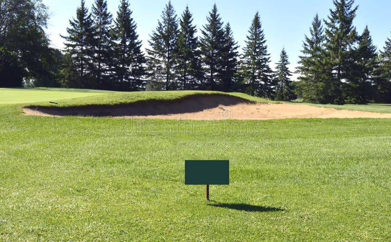 Golf Course Green with Directional Sign Stock Image - Image of golfing ...