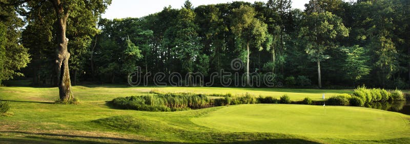 Golf course in green field stock image. Image of exercise - 324350911