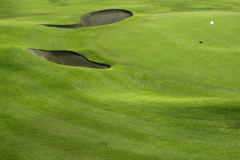 Golf Course Green Grass Hill Field with Holes Stock Image - Image of ...