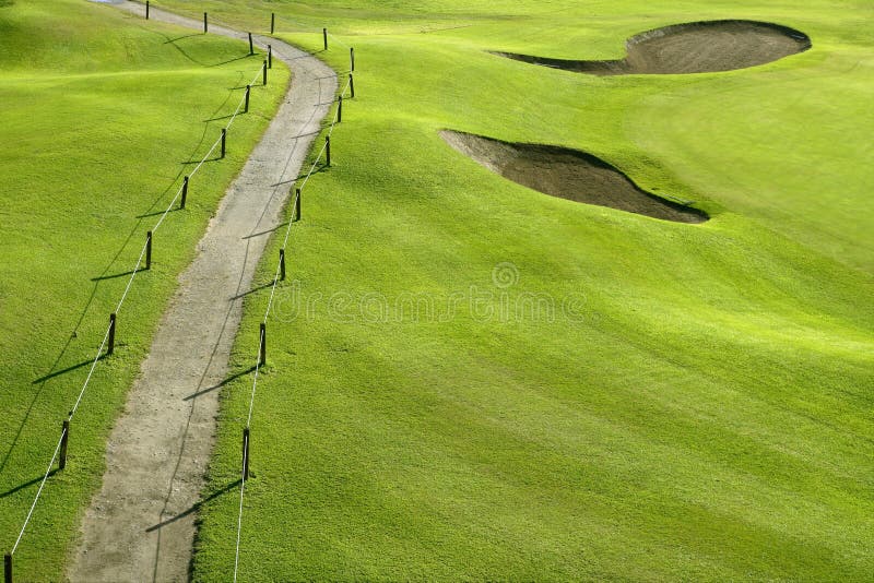 Golf Course Green Grass Hill Field with Holes Stock Image - Image of ...