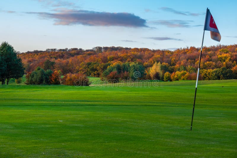 Golf Course on the Hills in the Fall Entourage Editorial Image - Image ...
