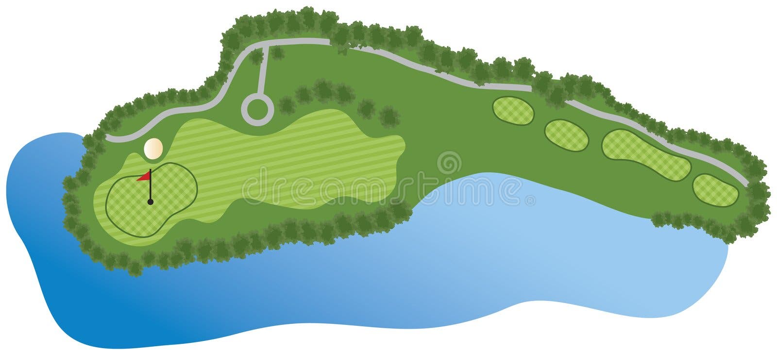 3D Golf Course Hole Layouts Stock Illustration - Illustration of ...