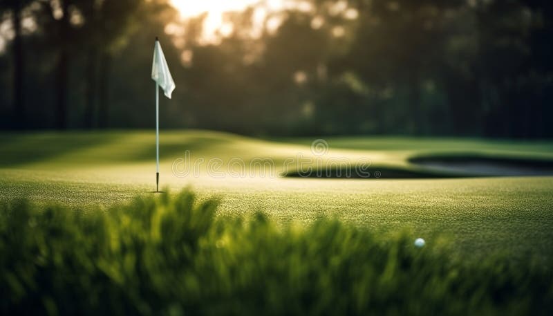 Golf Course in the Morning Golf Course with Flag Golf Course with Hole ...