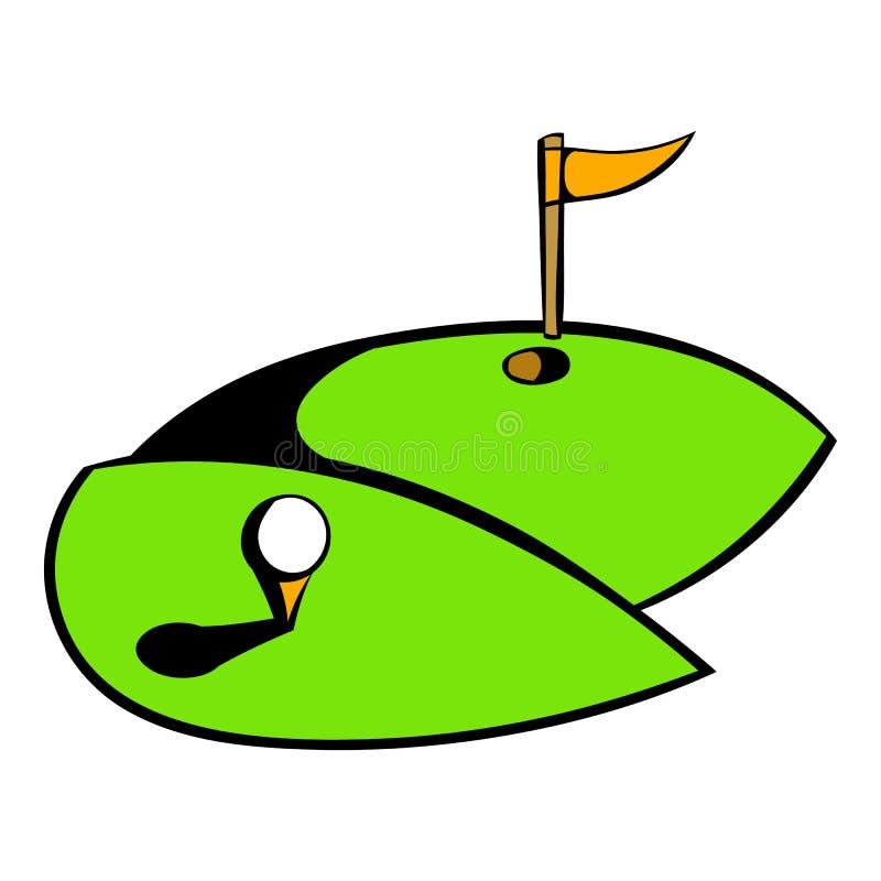 Golf Course Icon, Icon Cartoon Stock Vector - Illustration of game ...