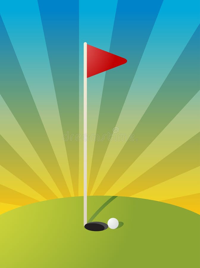 Golf course illustration stock vector. Illustration of field - 9164306