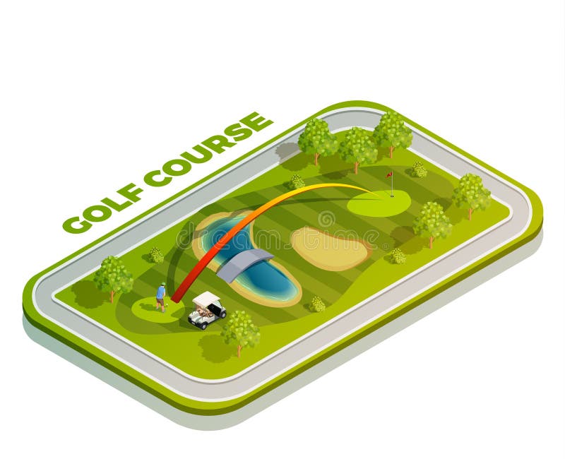 Golf Course Isometric Composition Stock Vector - Illustration of ...