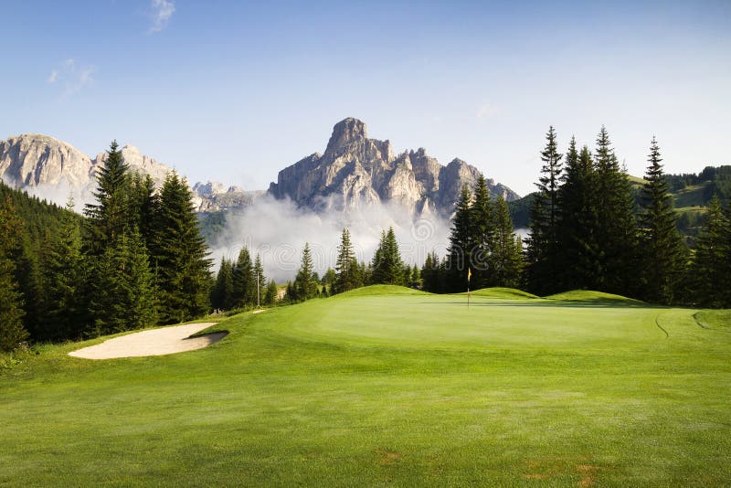 Golf Course in the Italian Dolomites Stock Photo - Image of italy ...