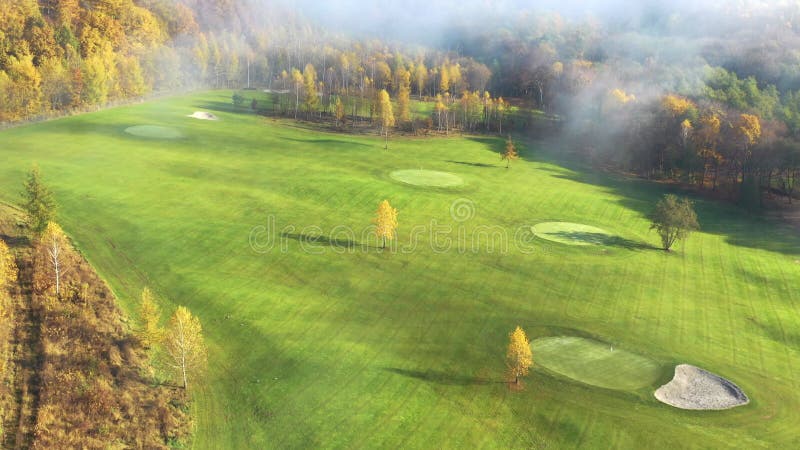 Golf Course with Its Components in Fall Stock Footage - Video of nature ...