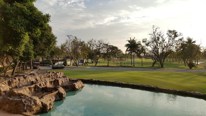 Golf Course Landscape in the Good Day Stock Image - Image of lifestyle ...