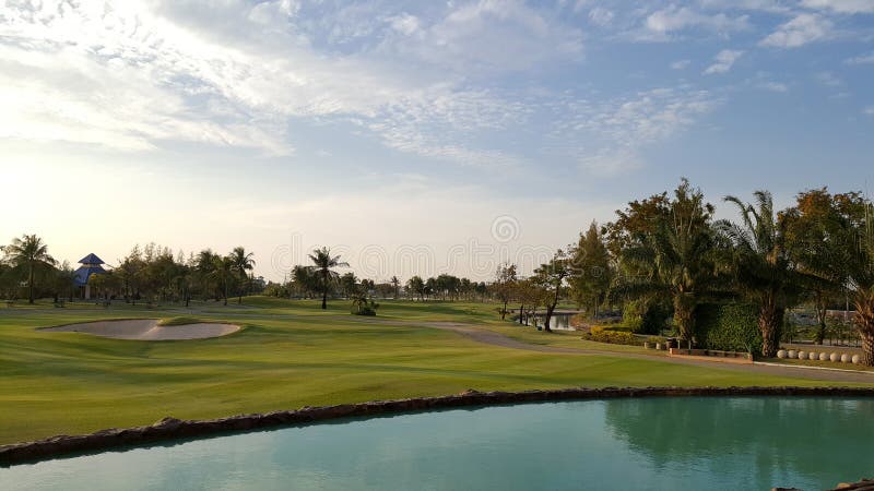 Golf Course Landscape in the Good Day Stock Image - Image of hole ...