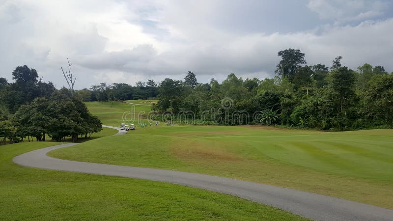 Golf Course Landscape in the Goodday Stock Photo - Image of flag, field ...