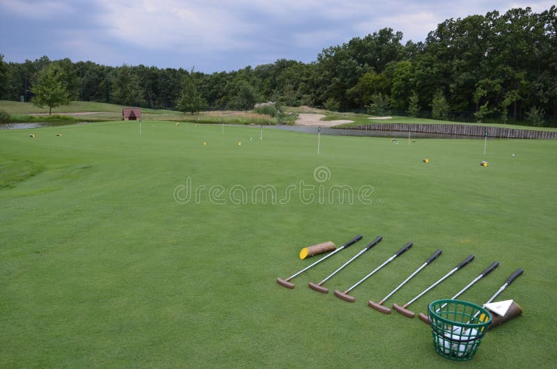 Golf Course Landscape. Golf Course in the Middle of the Field Stock ...