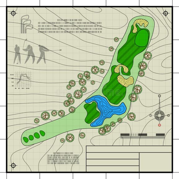Golf Course Hole Layout Stock Illustrations – 987 Golf Course Hole ...