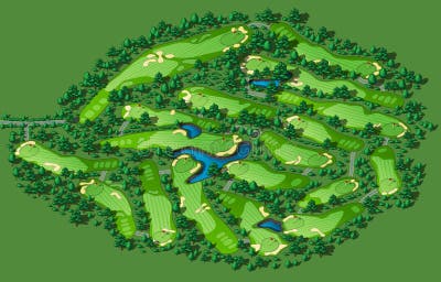 Golf Course Hole Layout Stock Illustrations – 977 Golf Course Hole ...