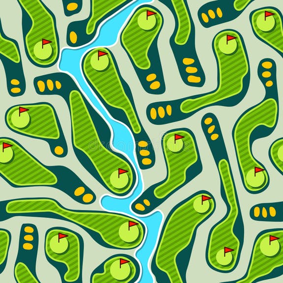 Golf course layout pattern stock illustration. Illustration of hole ...