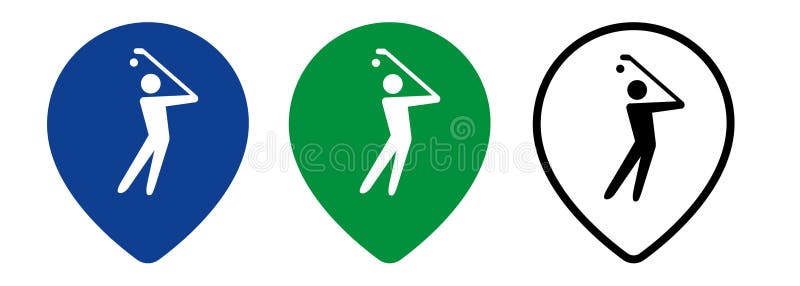 Golf Course Location Map Pin Symbol Icon Isolated Championship Location ...