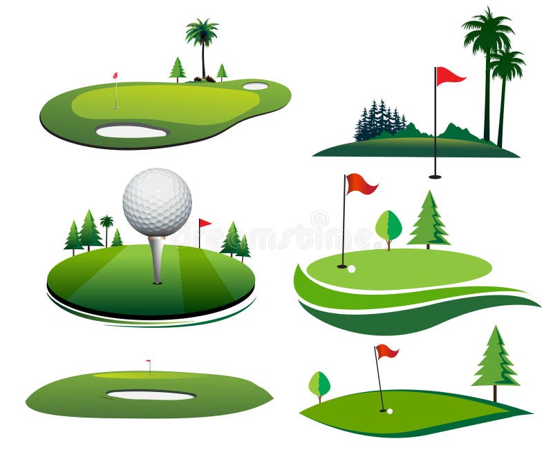 Golf Course Logos Collection, Stock Vector - Illustration of collection ...