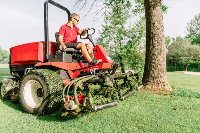 Golf Course Maintenance Equipment, Fairway Mower Stock Image - Image of ...