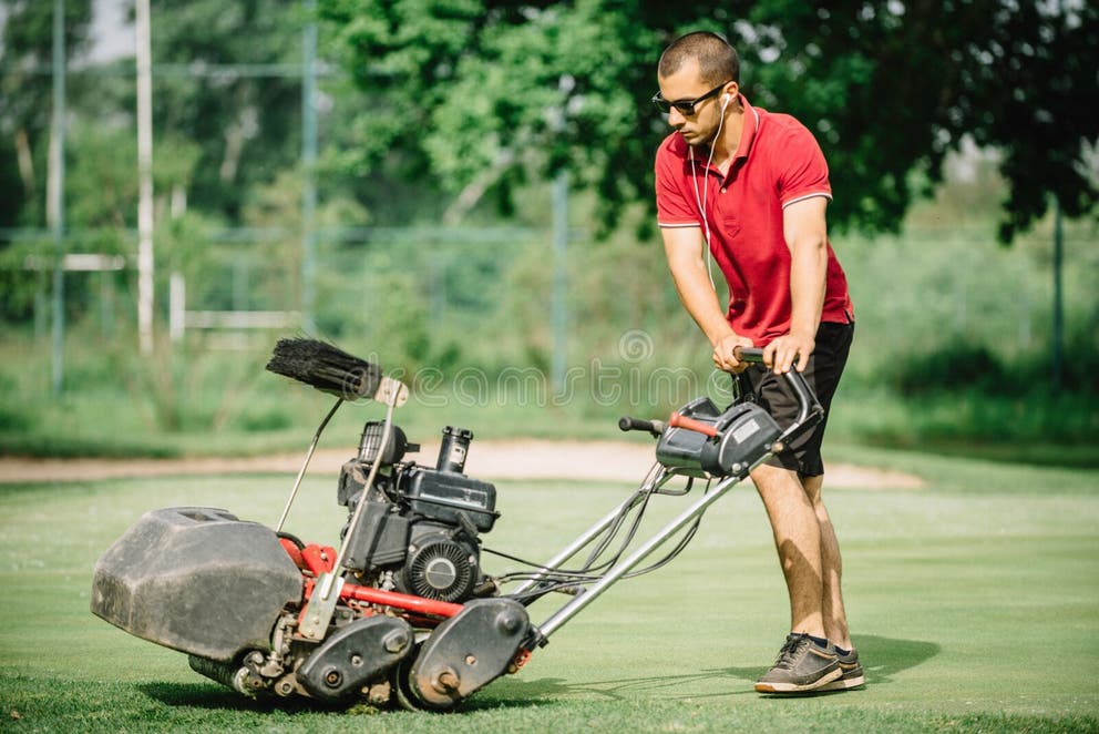 Golf Course Maintenance Equipment, Greens Mower Stock Image - Image of ...