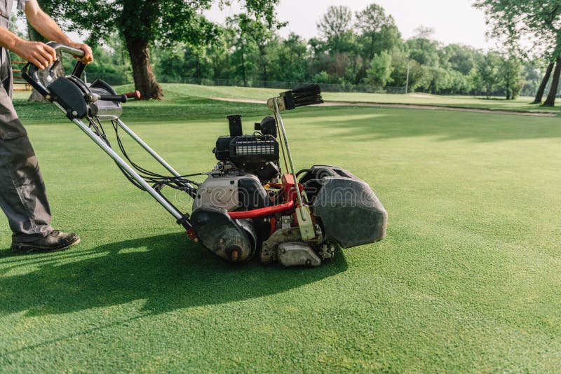 Golf Course Maintenance Equipment, Greens Mower Stock Image - Image of ...