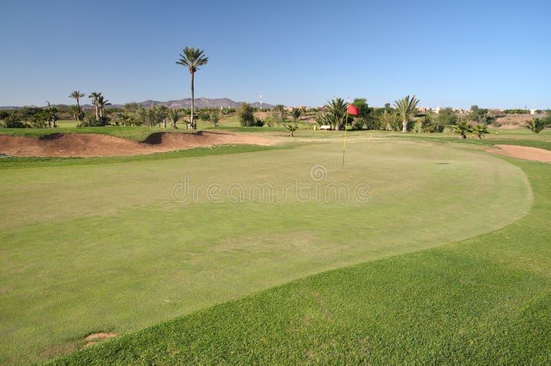 Golf course in Marrakech stock image. Image of sand, marrakech - 7403457