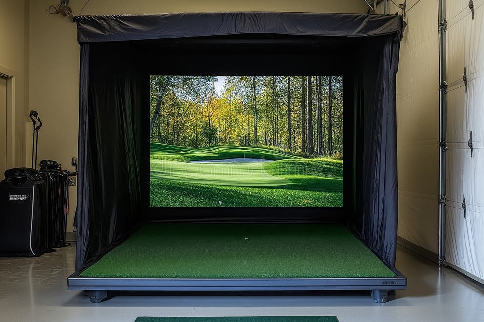 Indoor Golf Simulator Equipped with Realistic Course Graphics for True ...