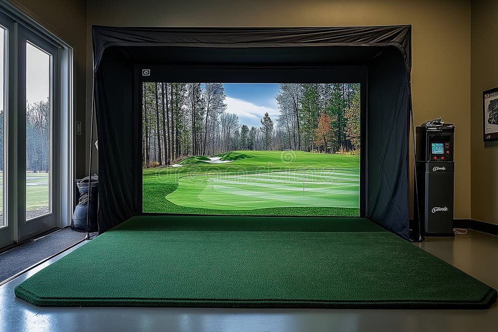 Indoor Golf Simulator Equipped with Realistic Course Graphics for True ...