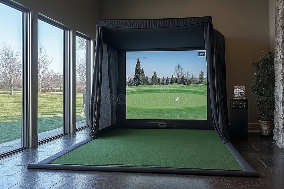 Indoor Golf Simulator Equipped with Realistic Course Graphics for True ...