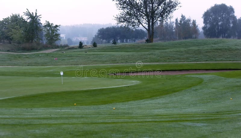 Early Morning Fog On The Golf Course Stock Image - Image of landscape ...