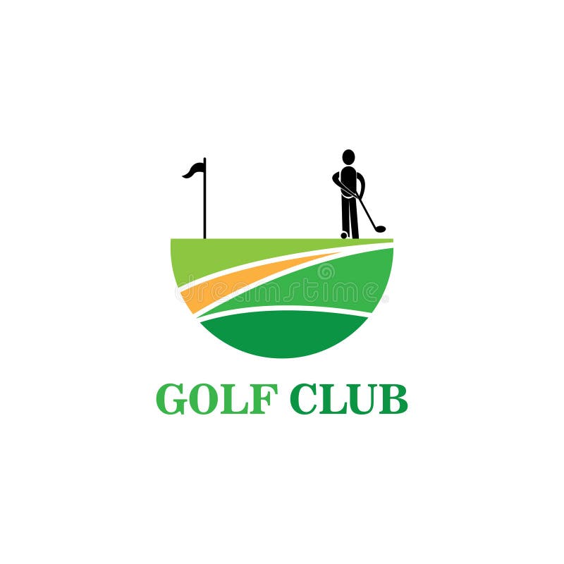 Golf Course Logo Illustration Nature Landscape Vector Color Design ...