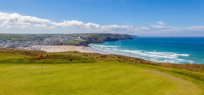 Golf Course Overlooking the Coast Stock Image - Image of tourism, lawn ...