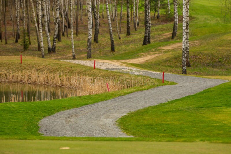 Golf Course Panoramas a Nature Stock Image - Image of bunker, golf ...