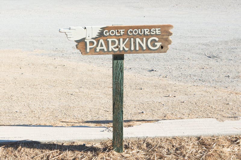 Golf course parking sign stock image. Image of floor - 89308263