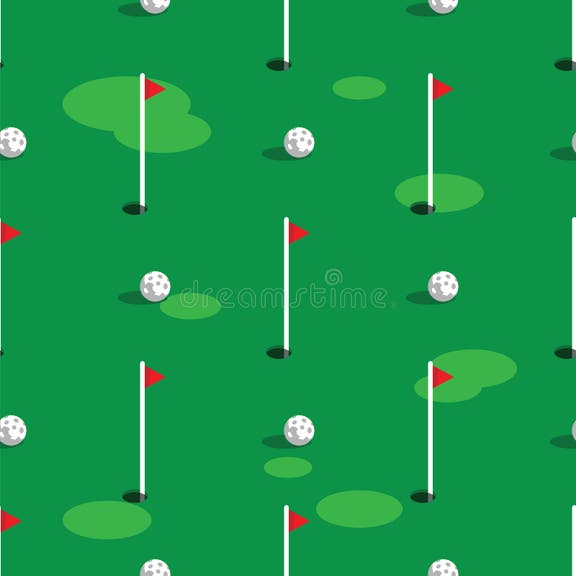 Golf Course Pattern Background. Green Grass and Hole on Golf Field ...