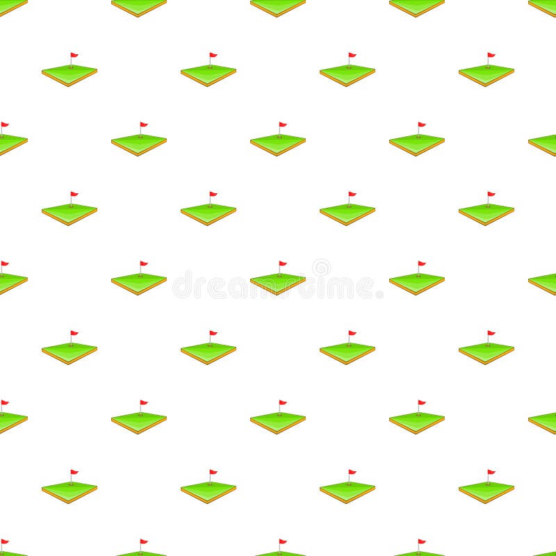 Golf Course Pattern, Cartoon Style Stock Vector - Illustration of ...