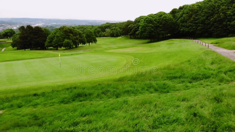 Golf Course Playing Fields in England Drone Aerial Wide Shot Stock ...
