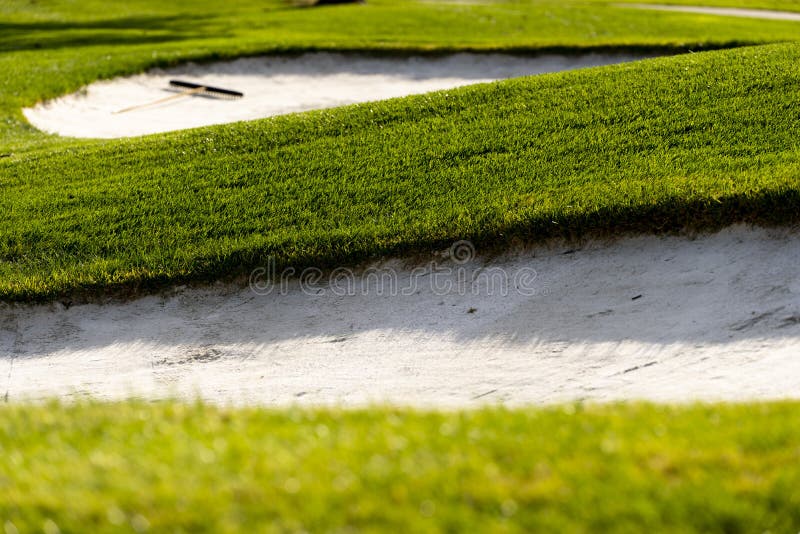 Golf Course Sand Bunker stock image. Image of abstract - 233491997