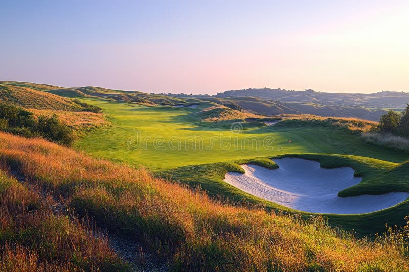 A Golf Course with Sand Bunkers, Ideal for Golfing or Golf-themed ...