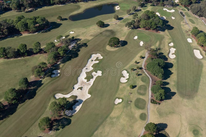 Golf Course, Seen from Above in Helicopter Editorial Image - Image of ...