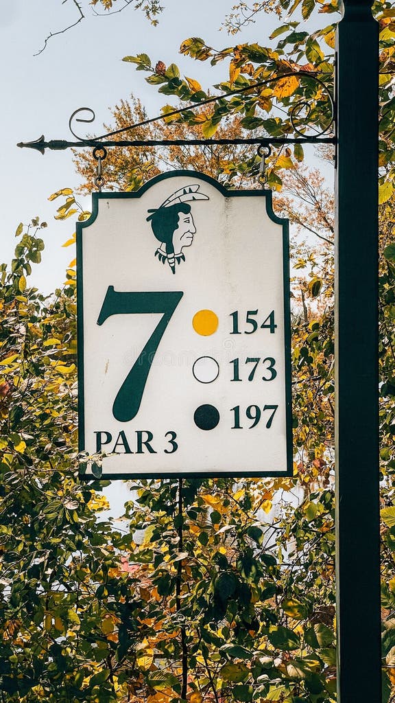 Golf Course Sign with Blue Sky Stock Image - Image of recreation ...