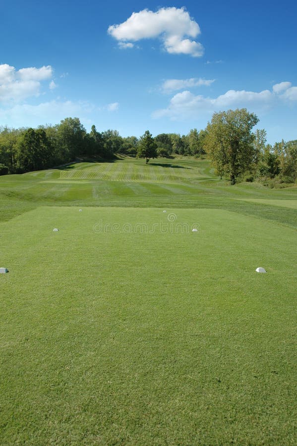 Golf course on a sunny day stock image. Image of flag - 3356703